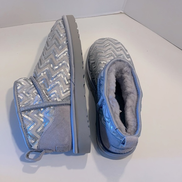 UGG | Shoes | Very Rare Ugg Sequin Chevron Classic Ultra Mini Ankle ...